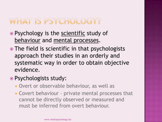 Psych 101 - Introduction to Psychology - Lecture 1 | PPTX