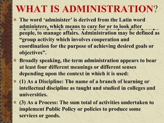 Public Administration-Meaning, Nature, Scope, Phases | PPT
