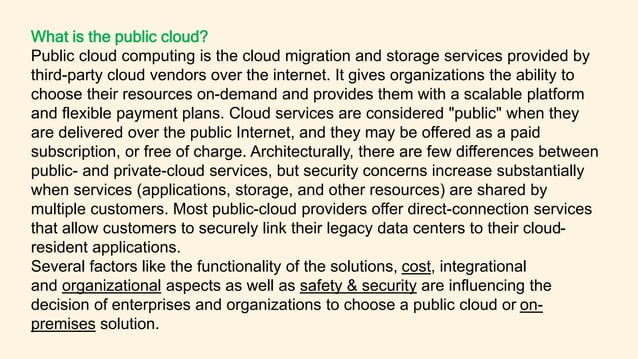 What is public cloud Explained | PPT