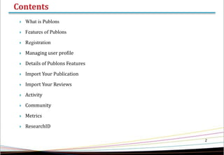 What is Publons | PDF