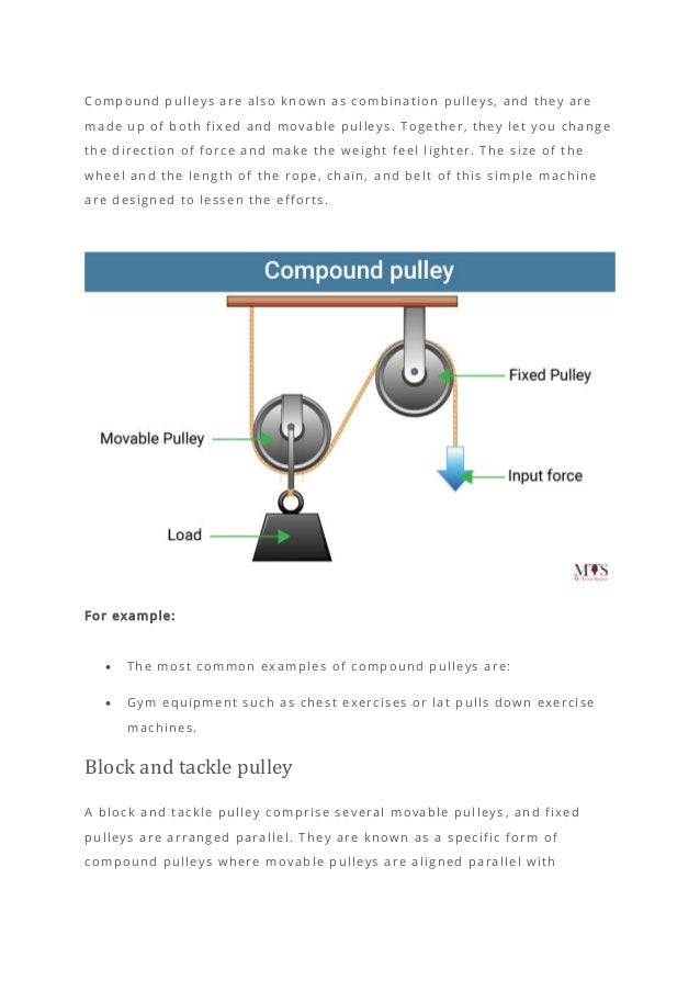 What is Pulley - Parts Types Examples Advantages and Disadvantages | PDF