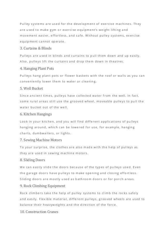 What is Pulley - Parts Types Examples Advantages and Disadvantages | PDF