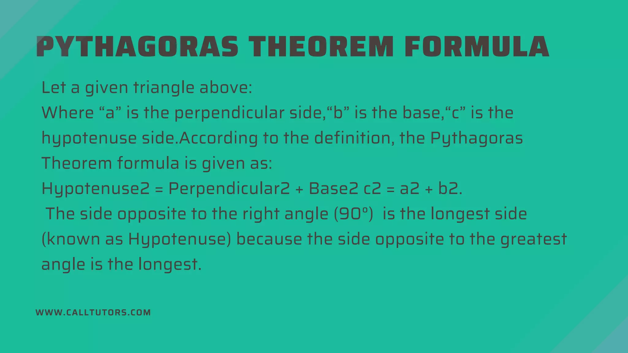 What is pythagoras theorem a brief knowledge about pythagoras theorem | PDF