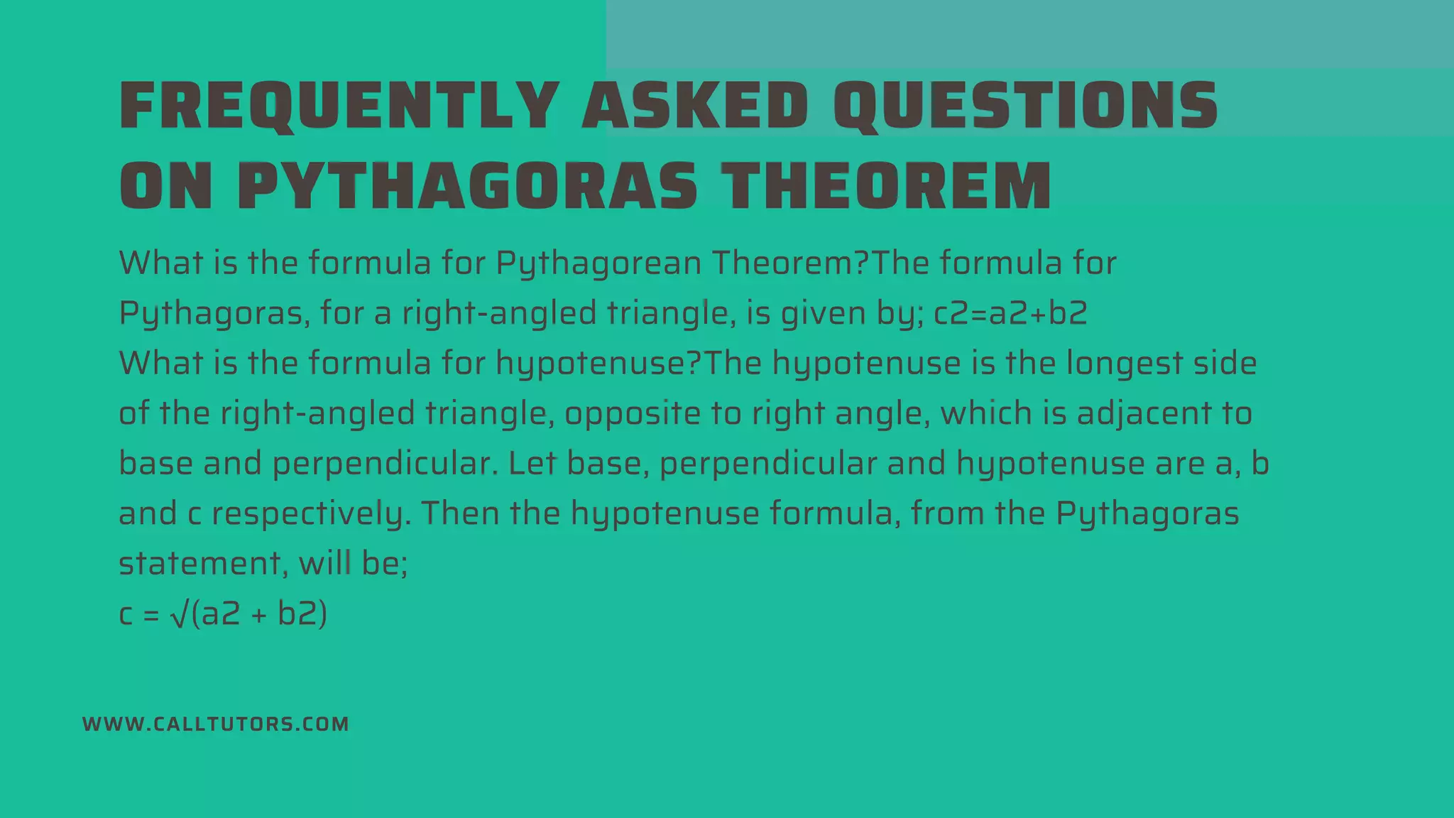 What is pythagoras theorem a brief knowledge about pythagoras theorem | PDF