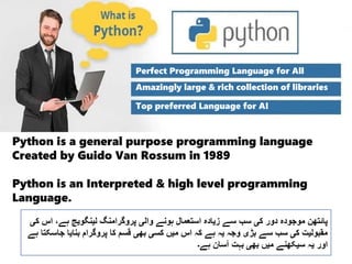 What is Python? | PPTX | Programming Languages | Computing
