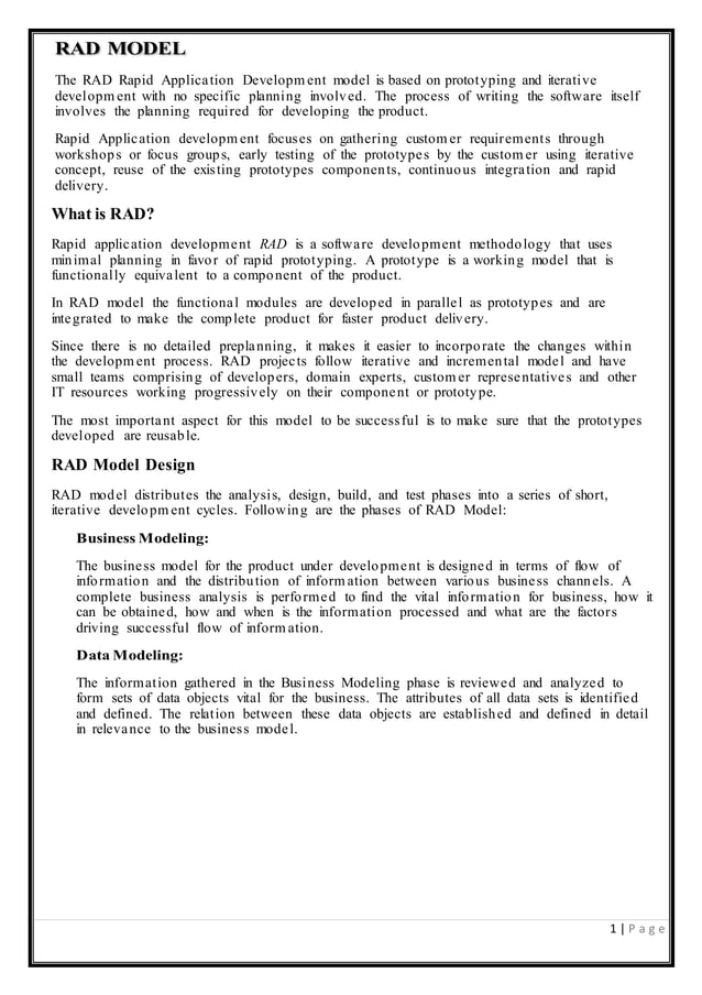 What is rad model | DOCX