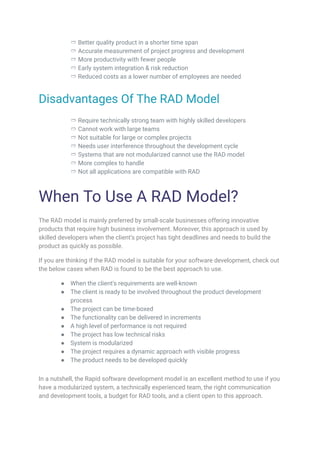 What Is Rapid Application Development? Everything To Know | PDF