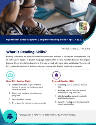 What is reading: A full file about reading | PDF