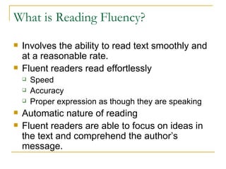 What is reading fluency | PPT | Education