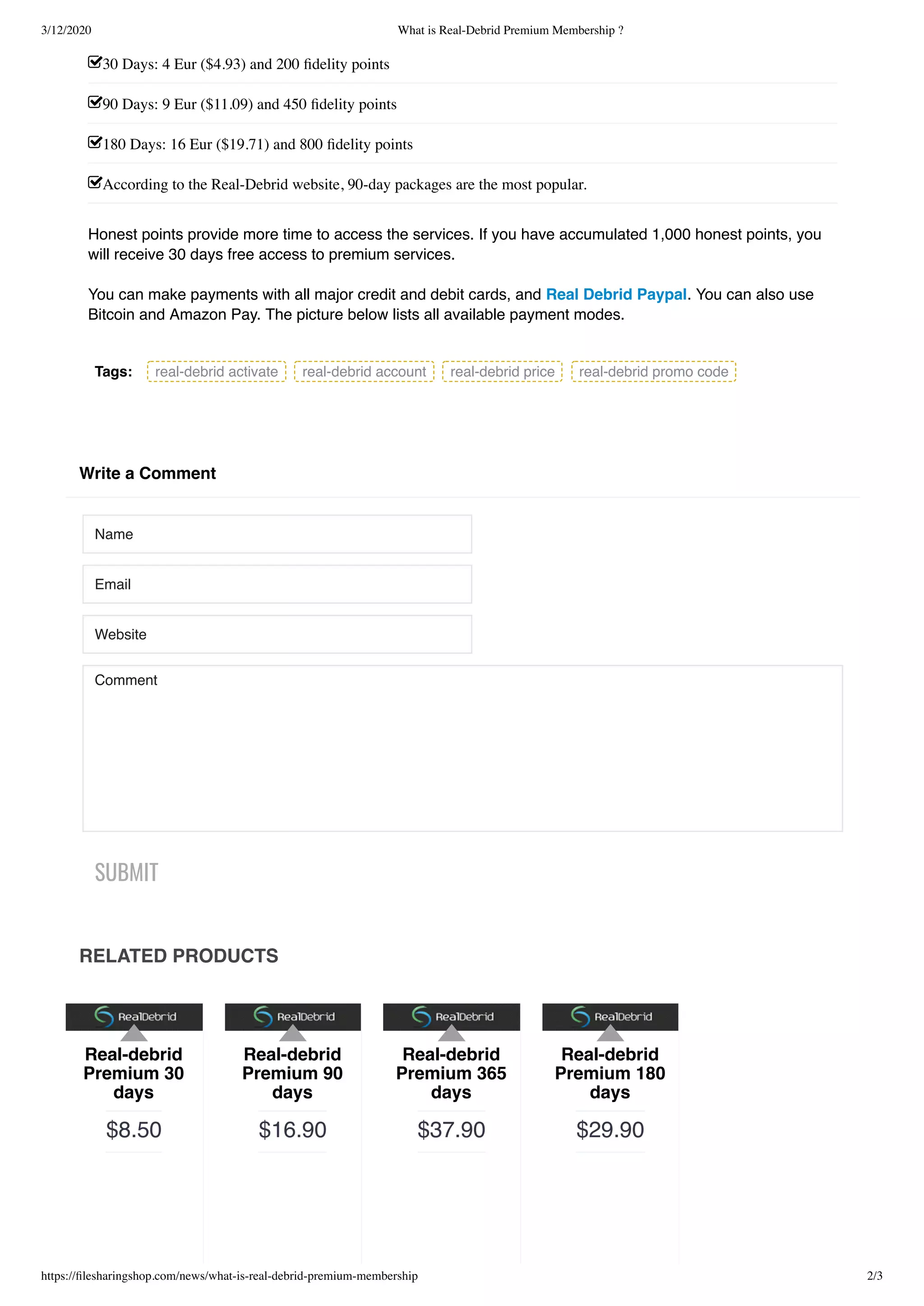 What is real debrid premium membership? | PDF