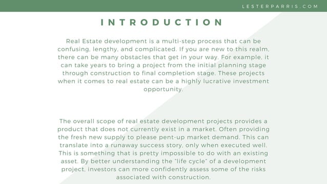 What is Real Estate Development? - Lester Parris | PPT