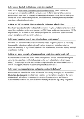 What is Real Estate Tokenization - SoluLab | PDF