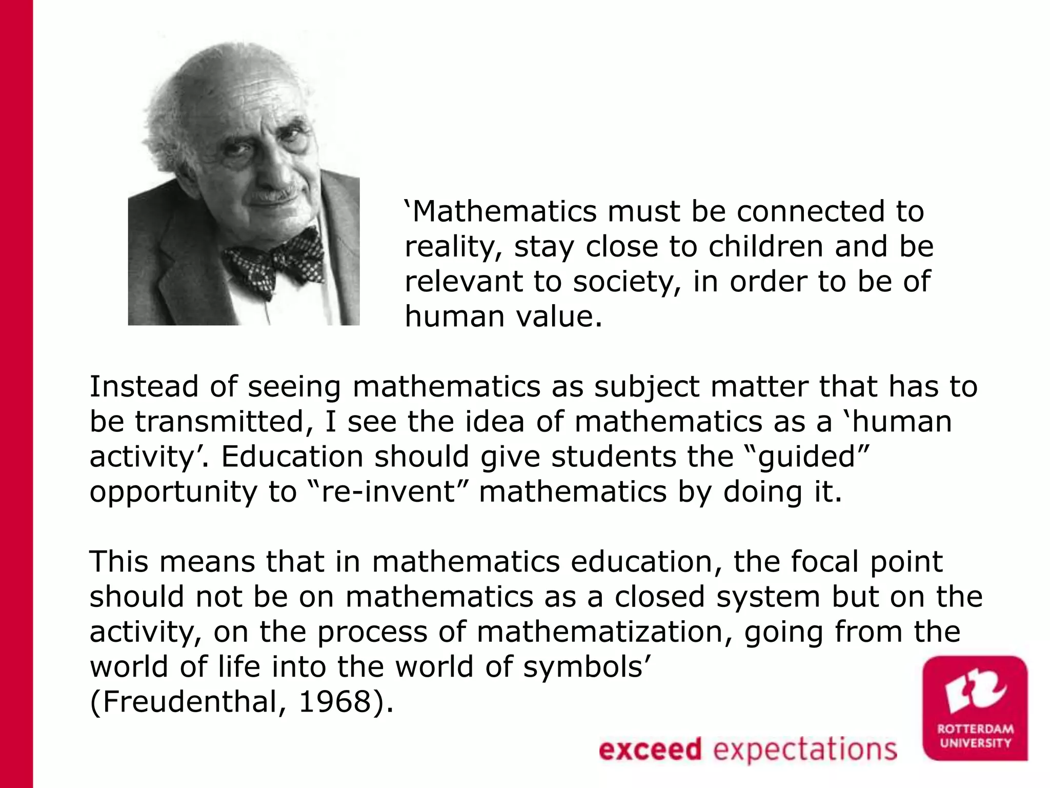 What is Realistic Mathematics Education? National Mathematics ...