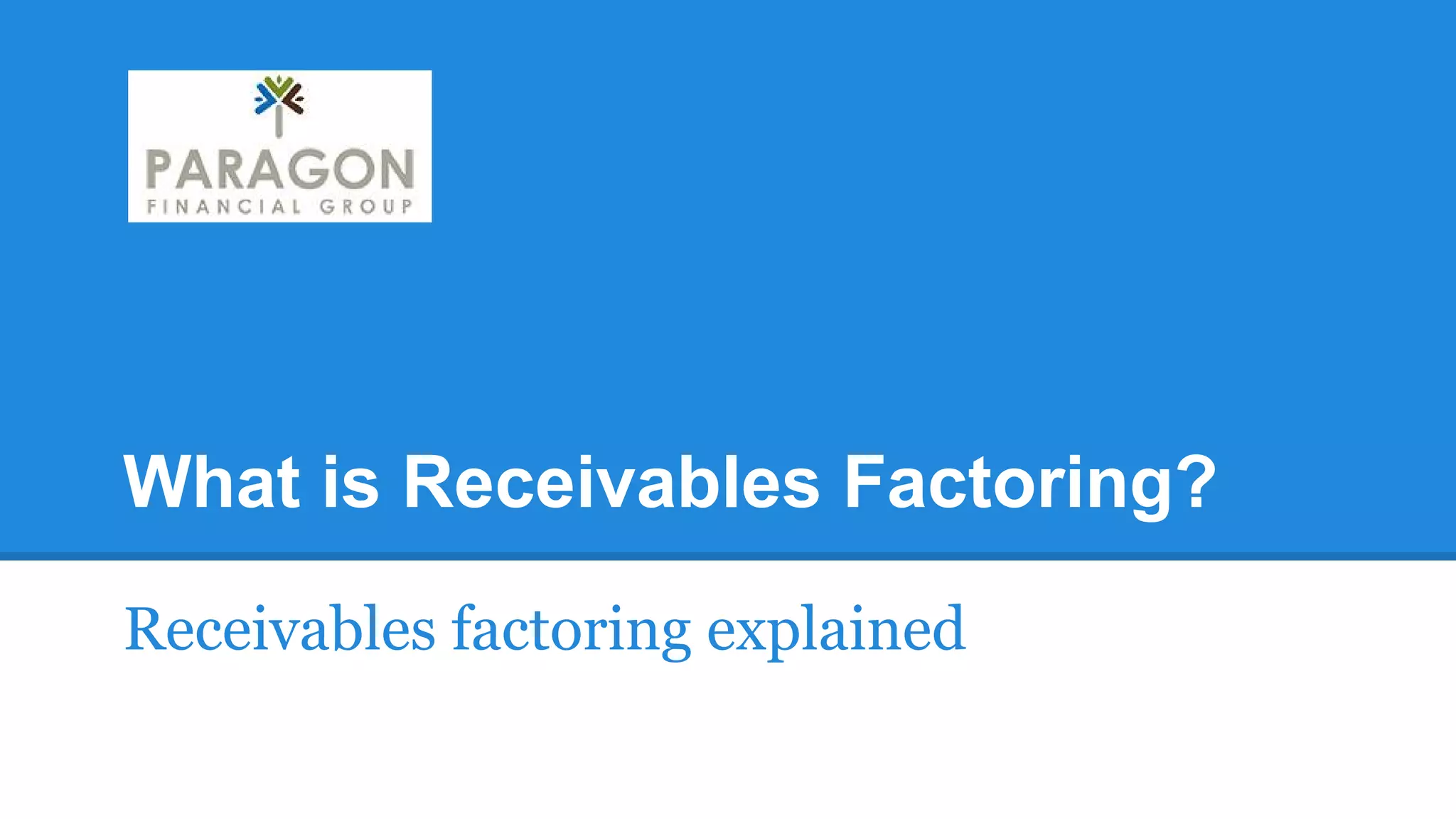 What is receivables factoring | PDF