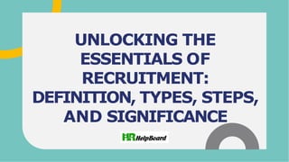 What is Recruitment in Human Resource Management | PPT