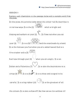 FORM 2 Literature/ POEM : What is Red? | PDF