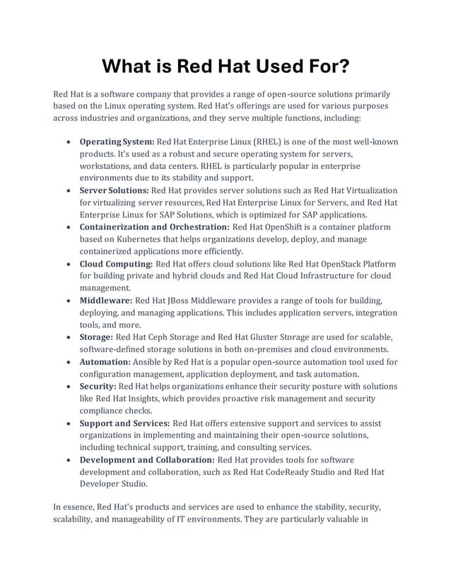 What is Red Hat Used For.pdf