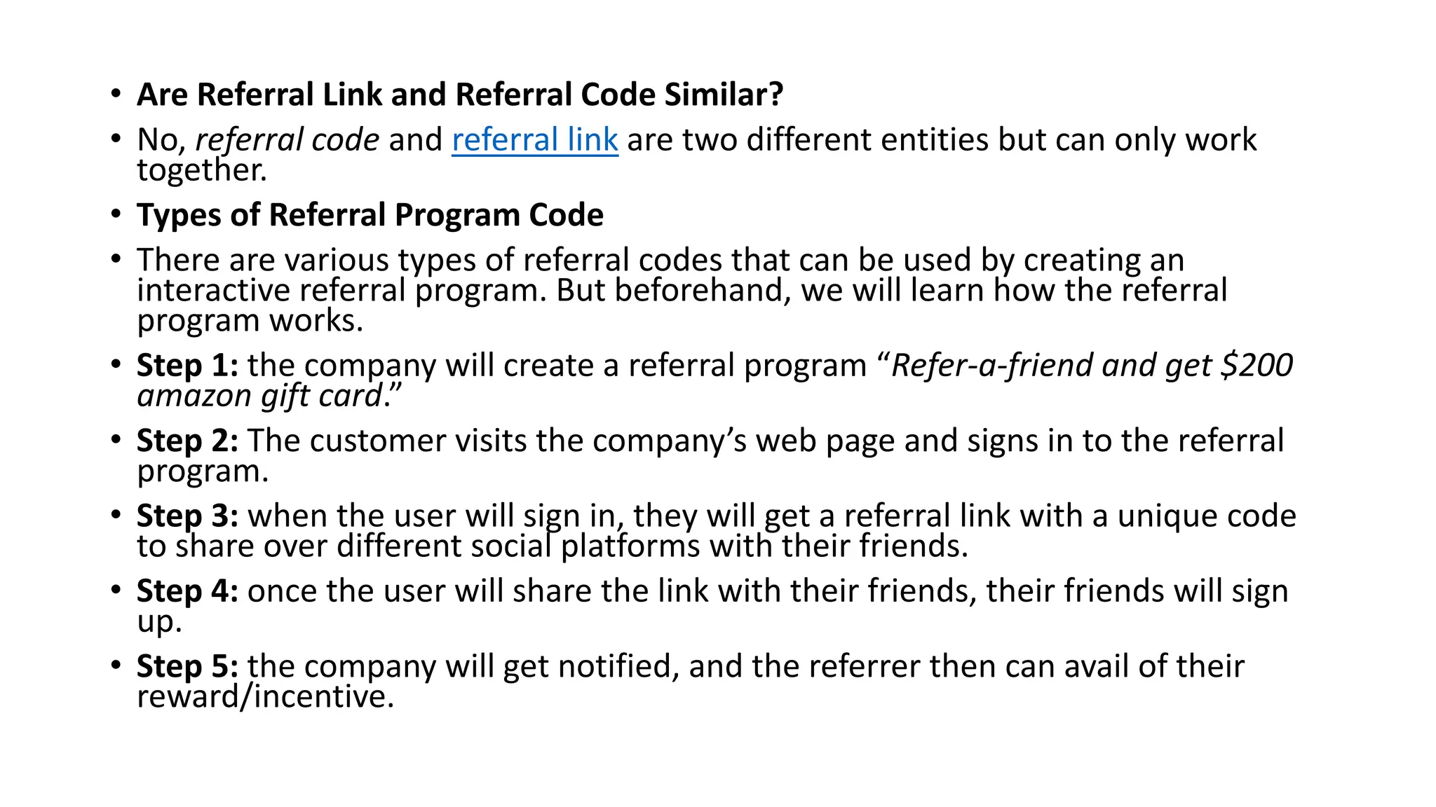 What is meant by Referral Code? | PPT