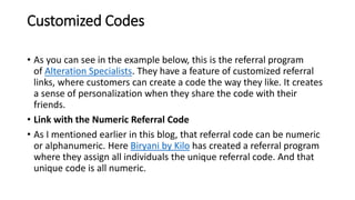 What is meant by Referral Code? | PPT