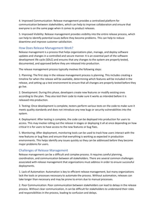 WHAT IS RELEASE MANAGEMENT? | PDF