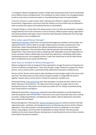 WHAT IS RELEASE MANAGEMENT? | PDF