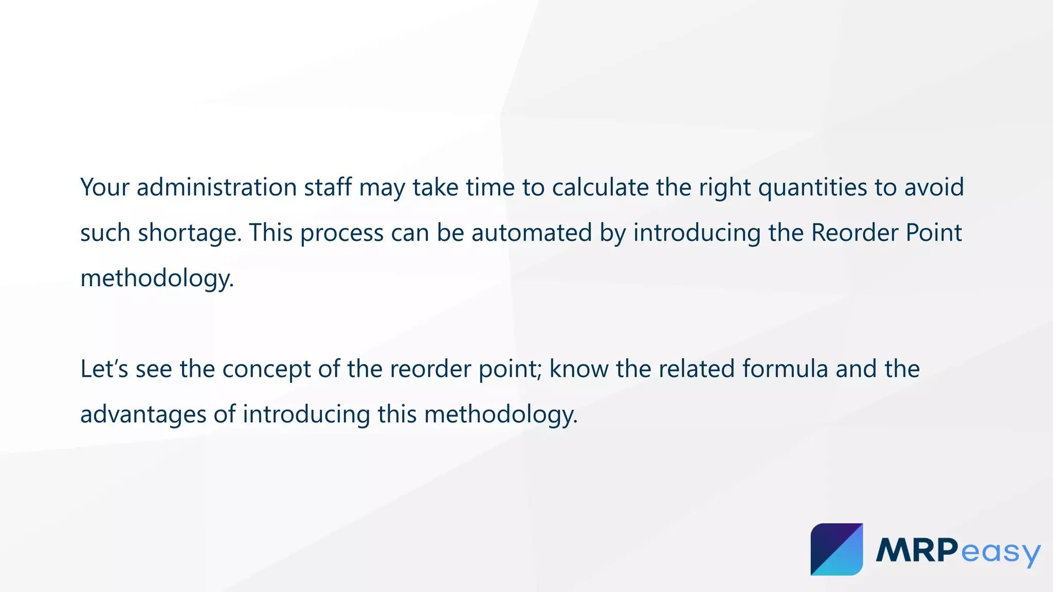 What is reorder point and reorder point formula | PDF