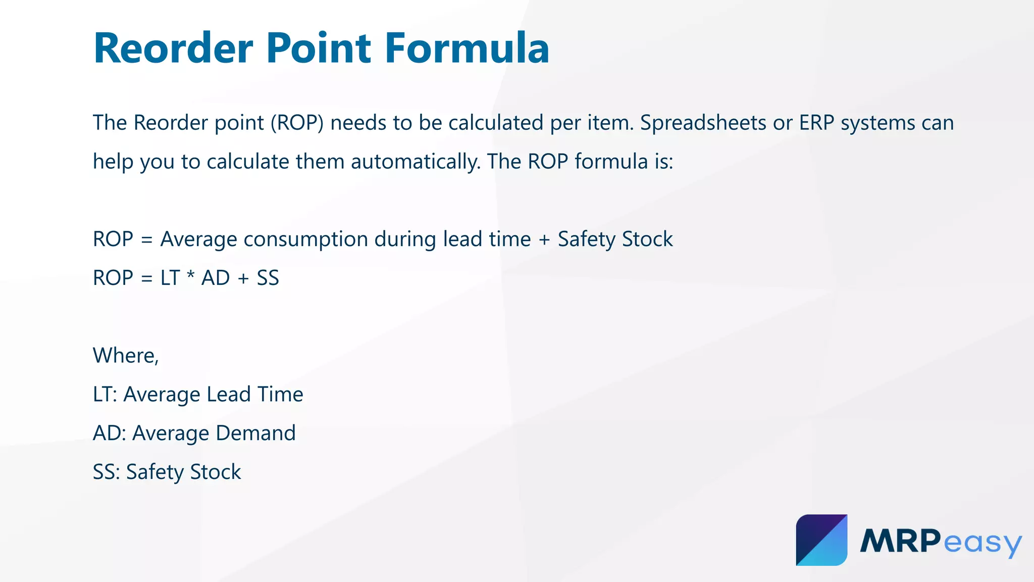 What is reorder point and reorder point formula | PDF