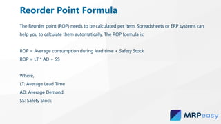 What is reorder point and reorder point formula | PDF