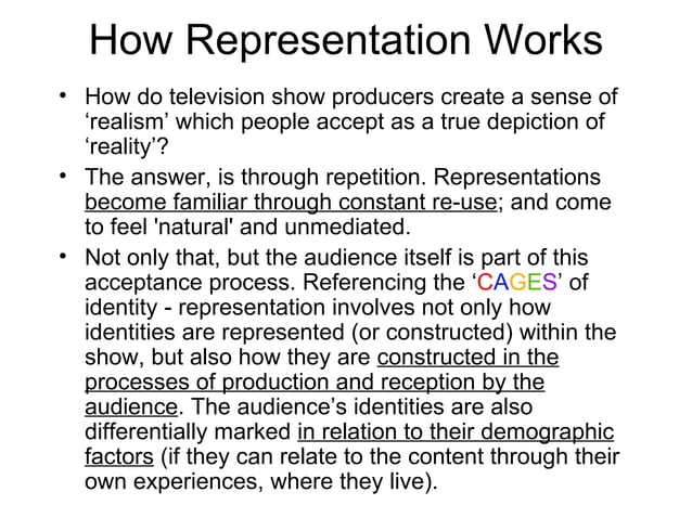 What Is Representation | PPT | Drama | Genres