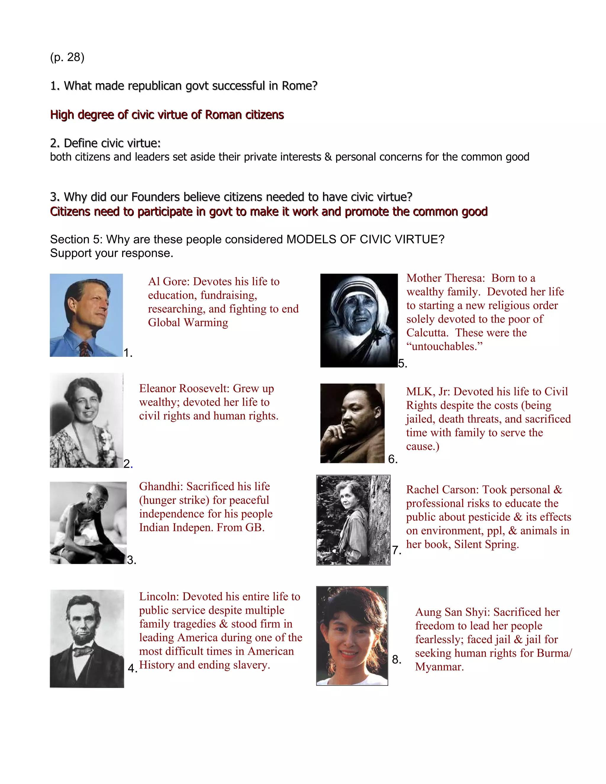 What is Republican Government Handout | DOC