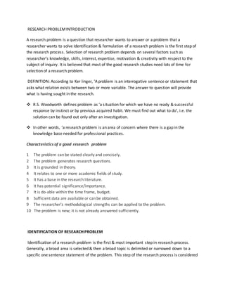What is research problem | DOCX