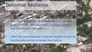 Resilient infrastuctures: brief explanation of the concept | PPTX