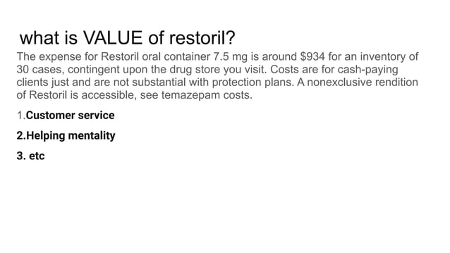 What is restoril | PPT