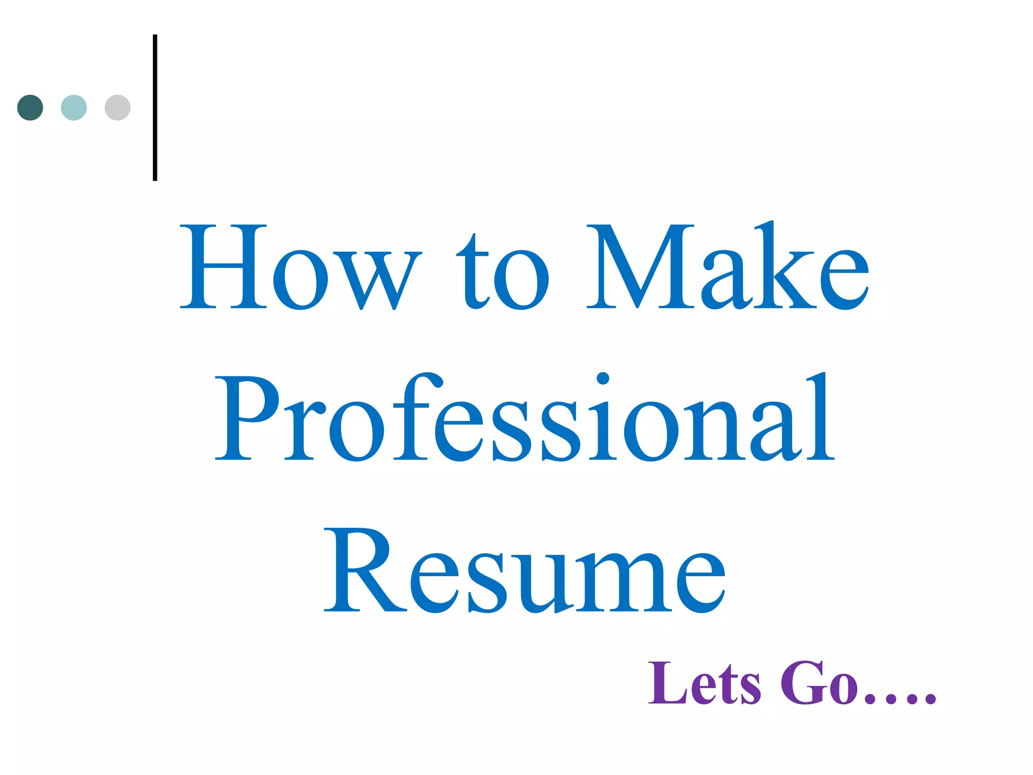 What is resume & Importance of Resume | PPTX