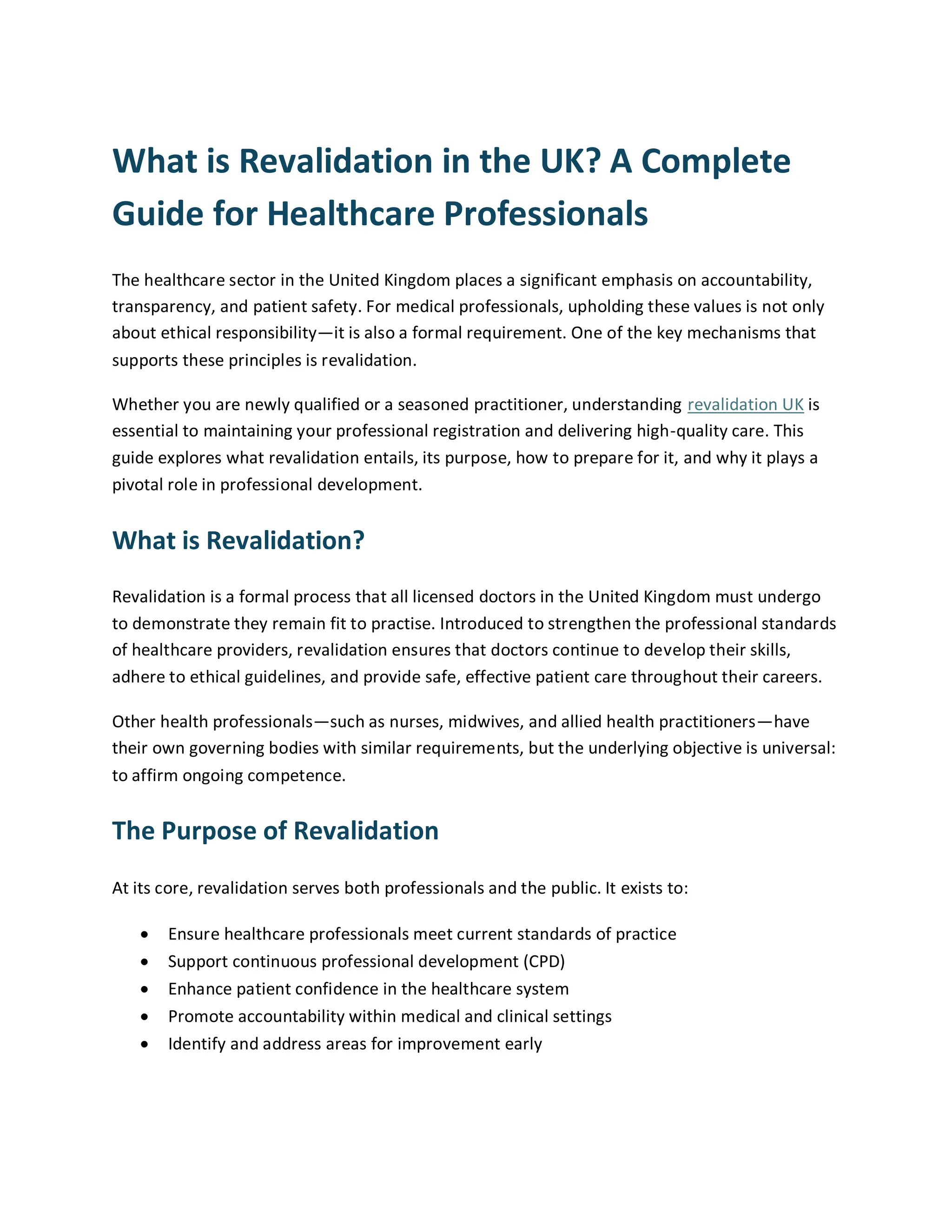What is Revalidation in the UK A Complete Guide for Healthcare ...