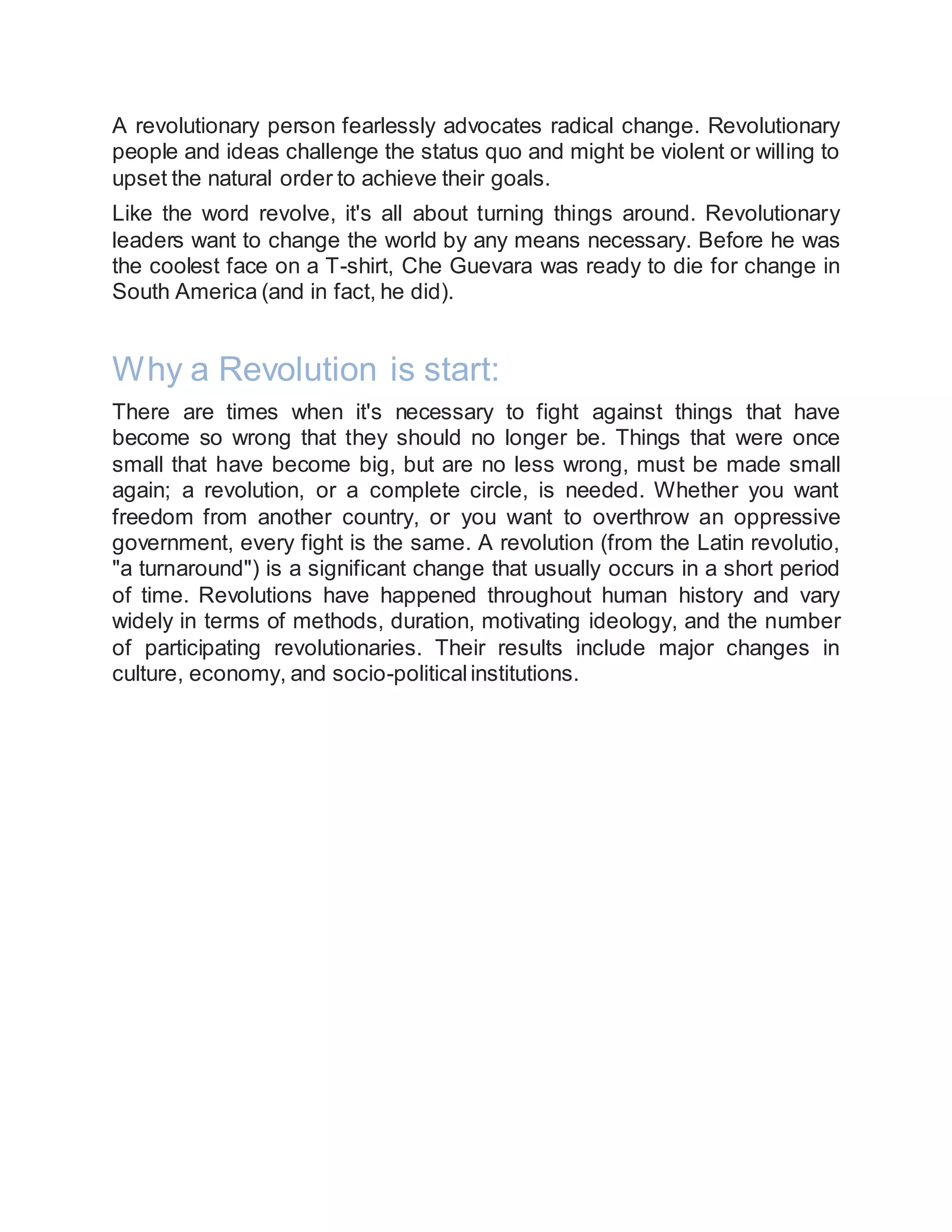 What is revolution | PDF