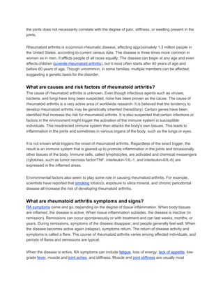 What is rheumatoid arthritis | DOCX | Bone and Joint Conditions ...
