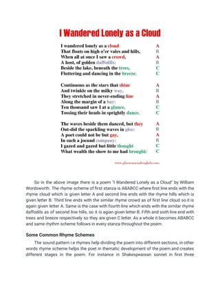 What is Rhyme and Rhyme Scheme of a Poem | PDF