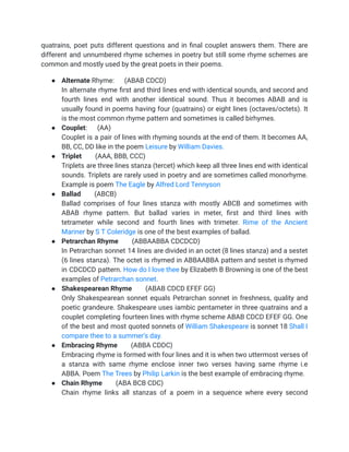 What is Rhyme and Rhyme Scheme of a Poem | PDF