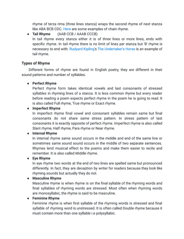 What is Rhyme and Rhyme Scheme of a Poem | PDF