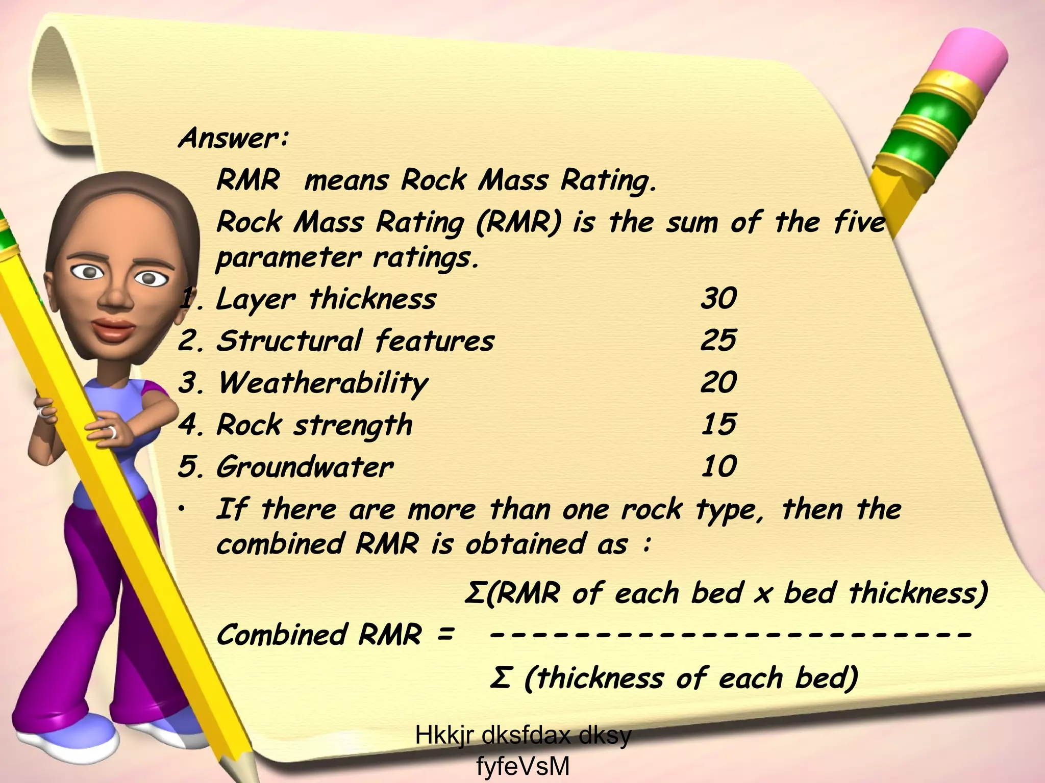 What is Rock Mass Rating? | PPT