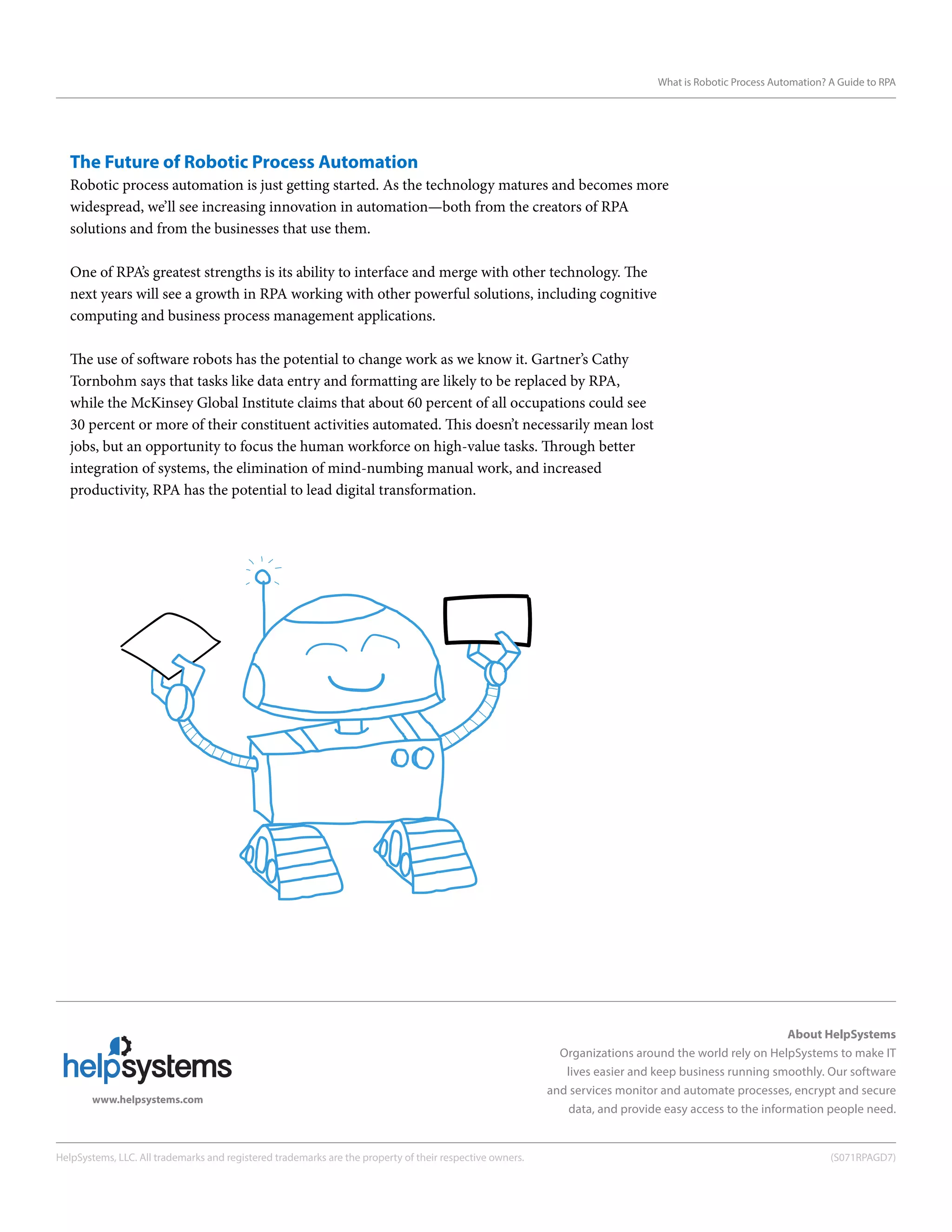 What is robotic process automation - a guide to RPA | PDF