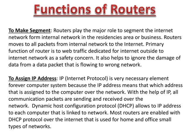 What is Router: Functions, Uses | Types of Routers with Examples | PPTX