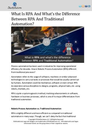 What Is RPA And What’s the Difference Between RPA And Traditional ...