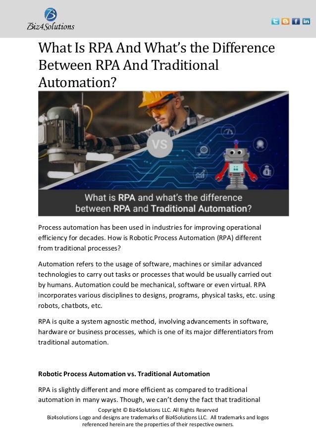 What Is RPA And What’s the Difference Between RPA And Traditional ...