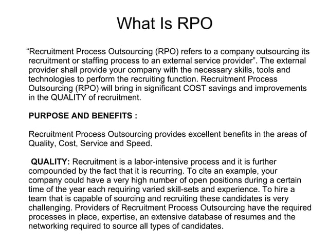 What is RPO | PPT