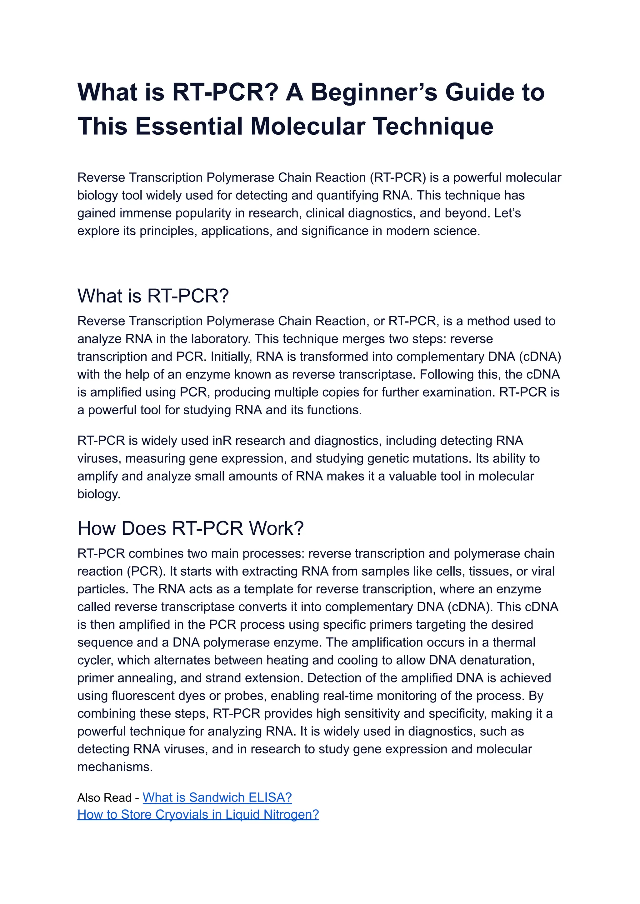 What is RT-PCR? A Beginner’s Guide to This Essential Molecular ...