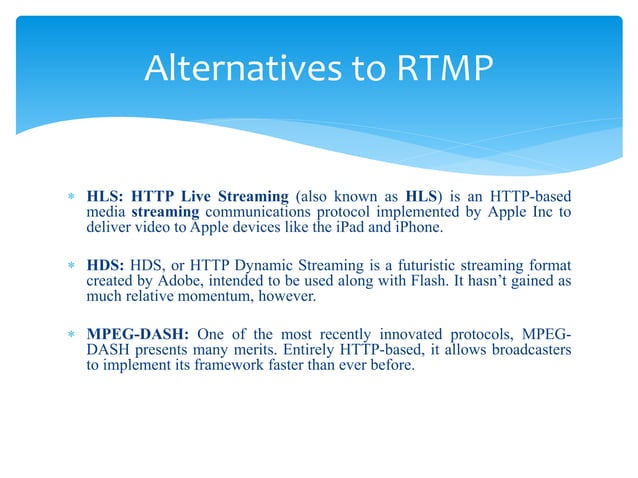 What is rtmp | PPTX | Home Entertainment Systems | Consumer Electronics