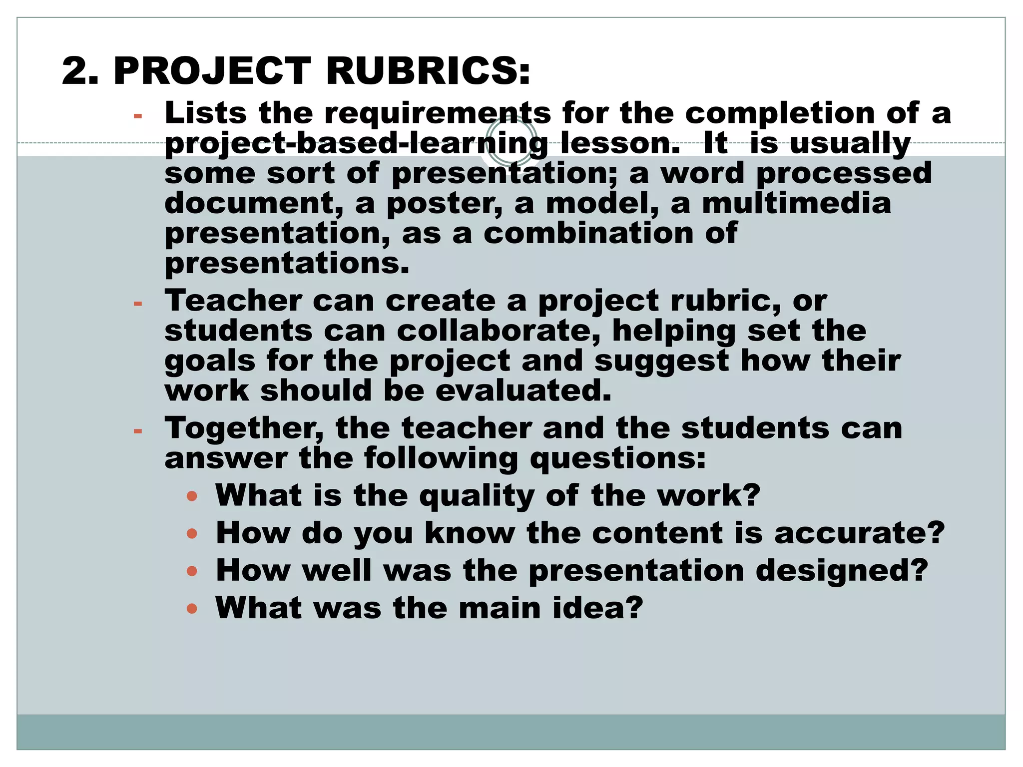 What is rubrics file 2 | PPTX