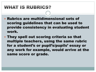 What is rubrics file 2 | PPTX